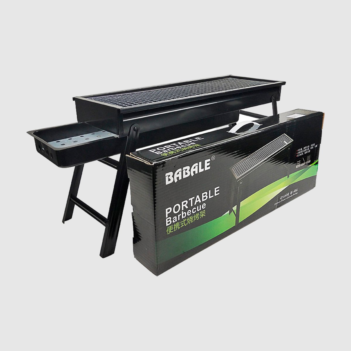 Parrilla portátil plegable a carbón 60x22x33 cm para camping y uso ...